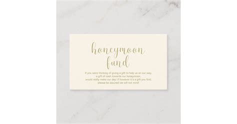 Wedding Honeymoon Fund Modern Minimal Enclosure Card Zazzle