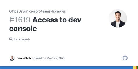 Access To Dev Console · Issue 1619 · Officedevmicrosoft Teams Library Js · Github