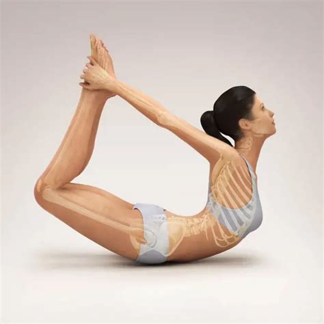 Skeleton Layered Over A Female Body In The Tree Pose Showing The