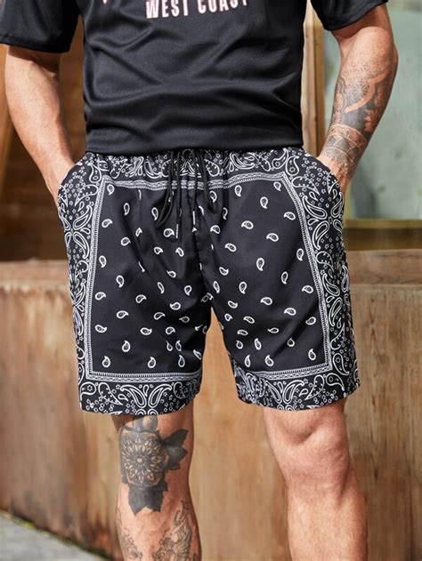 Manfinity Rsrt Men Paisley Print Slant Pocket Shorts Shein Usa