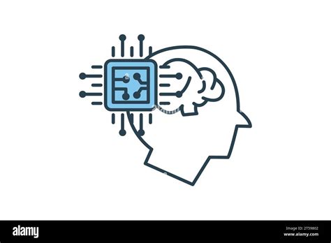 Affiliate Intelligence Icon Head With Brain And Cpu Icon Related To