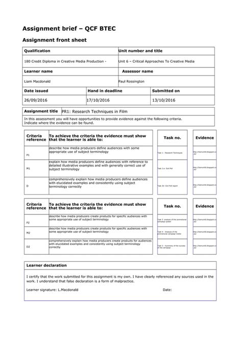 Pr1 Assignment Front Sheet L PDF