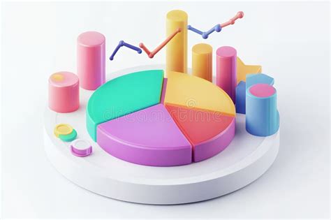 Colorful 3d Pie Chart And Bar Graph Data Visualization Business