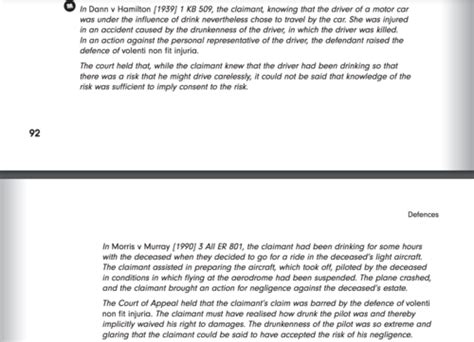 Tort Law Unit 4 Defences Flashcards Quizlet