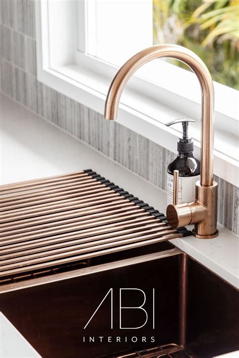 Brushed Copper Tapware Double Kitchen Sink Copper Kitchen Accessories Copper Kitchen