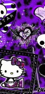 Hello Kitty Logo Purple Wallpaper Desktop Background