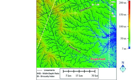 20 Elevation Map Showing Tectonic Control Faults And Lineaments On