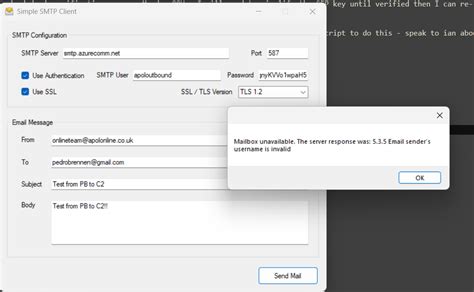 Acs And Smtp Not Sending Test Emails Or Authenticating Microsoft Qanda