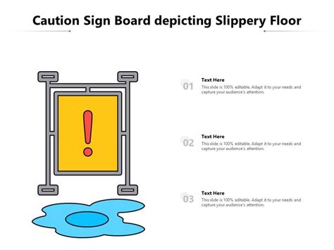 Caution Sign Board Depicting Slippery Floor Presentation Graphics
