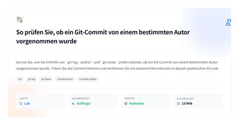So Prüfen Sie Ob Ein Git Commit Von Einem Bestimmten Autor Vorgenommen Wurde Labex