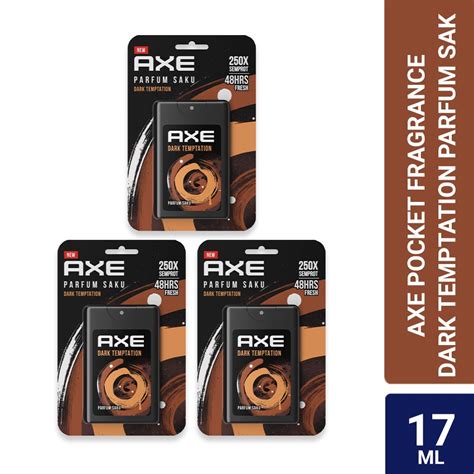 Jual Axe Pocket Fragrance Dark Temptation Parfum Saku 17ML X 3 Pack