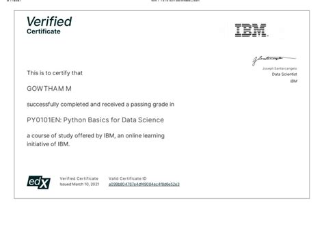 Gowtham M On Linkedin I Was Successfully Completed Python Basics For Data Science Ibm Course I