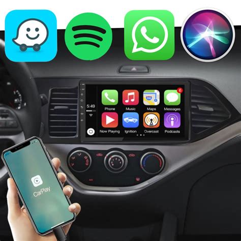 Kit Multimídia Android Kia Picanto 2011 2017 9 Carplay Gps Bluetooth