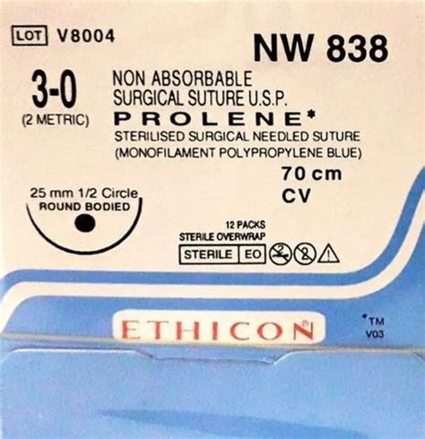 Silicone Prolene 30 Nw 838 Surgical Stainless Steel Sutures At ₹ 340