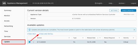 Update VCenter Server Appliance To Update Mike Tabor