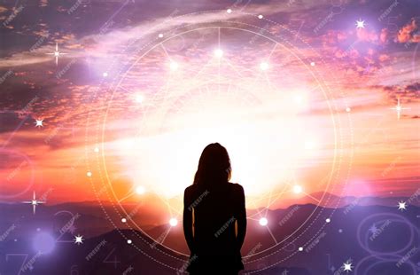 Free Photo Abstract Numerology Concept With Woman Medium Shot