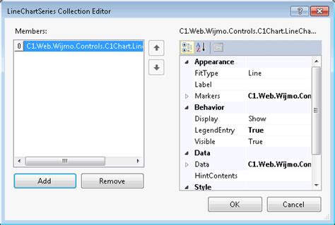linechartseries collection editor componentone linechart for asp