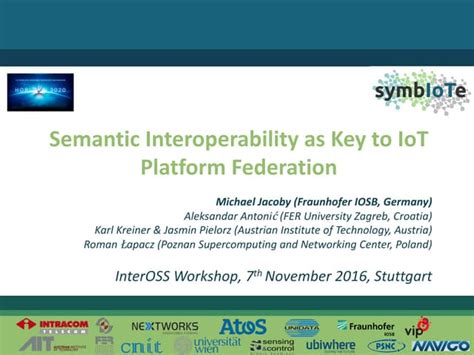 Semantic Interoperability As Key To Iot Platform Federation Pdf