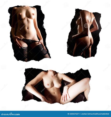 Three Torn Nude Photos Stock Image Image Of Nudity