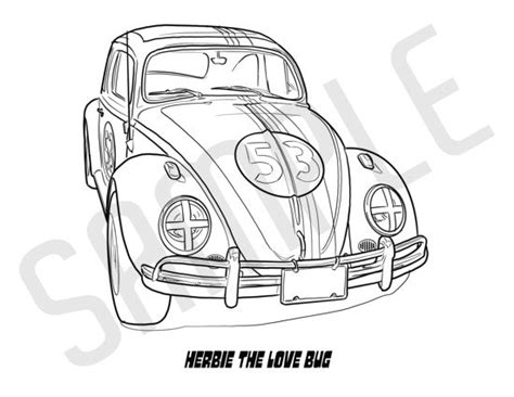 Herbie The Love Bug Adult Coloring Page Printable Coloring Pages