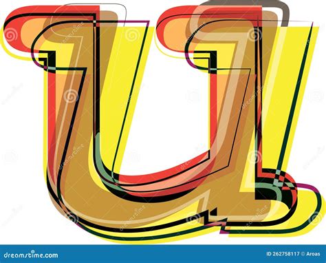 Abstract Colorful Letter U Stock Vector Illustration Of Scrapbook