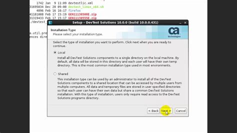 Running The Linux Installer Files For Devtest Solutions 100 Youtube