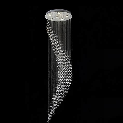 Lustre De Cristal Luz De Teto Luxo Escada Moderna Espiral Projeto Hall