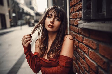 デスクトップ壁紙 女性 ポートレート 裸の肩 レンガ 黒い爪 面 x AksumkA デスクトップ壁紙 WallHere