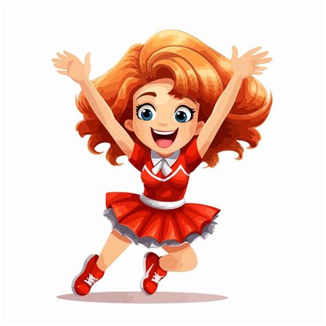 Energetic Cheerleader Illustration On White Background Premium Ai