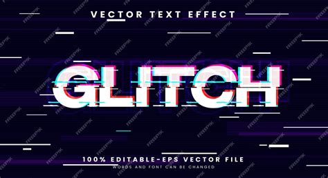 Premium Vector Glitch Editable Text Effect Template With Hack And