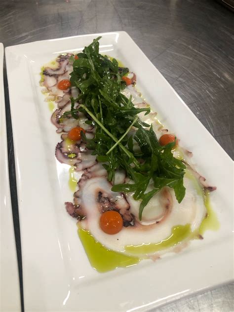 Anthony Serafini Lamanna On Linkedin Octopus Carpaccio Roasted Red Pepper Coulis Chive Oil