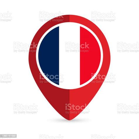 Vetores De Ponteiro De Mapas Com A França Contry Bandeira Da França