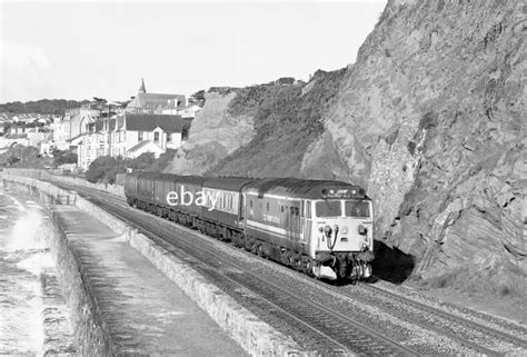 Original Large Bandw Square Format Slide Class 50 No 50018 Dawlish