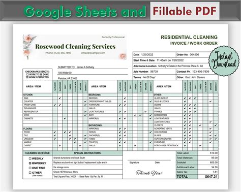 Cleaning Service Invoice Template