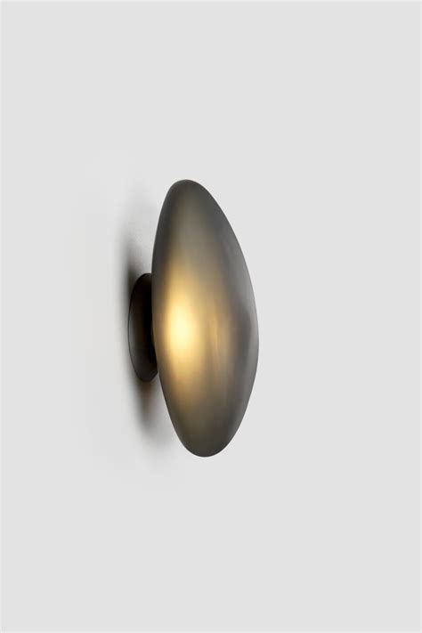 Contemporary Wall Lamp Pebble By Andlight Shape B Slate For Sale At