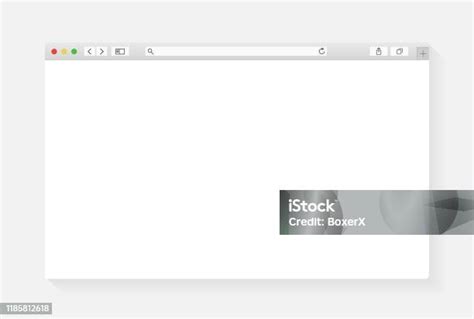 격리 된 현대 브라우저 창 디자인 웹 창 화면 모형 그림자인터넷 빈 페이지 개념입니다 벡터 일러스트레이션 웹 브라우저에 대한 스톡 벡터 아트 및 기타 이미지 Istock