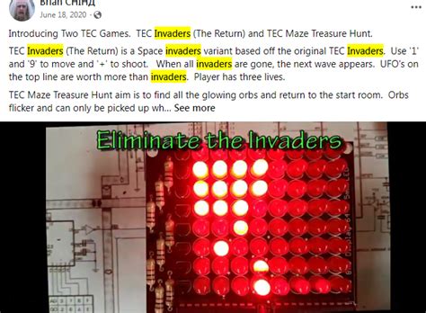 Github Stevejustin1963tec Invaders Tec 1 Space Invaders On 8x8