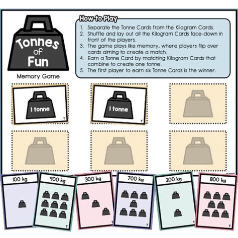Tonnes Of Fun Mass Memory Game Top Teacher