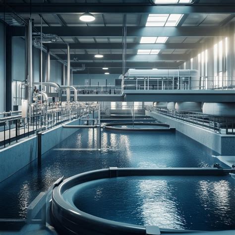 A Visual Of A Smart Water Treatment Facility With Automated Systems For Filtering And Purifying