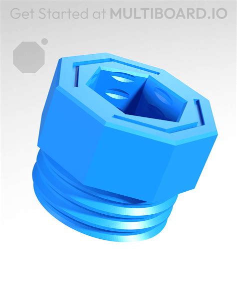 9 Mm Big Thread Honeycomb Head Small Thread Hole Bolt 3d Model By Multiboard On Thangs