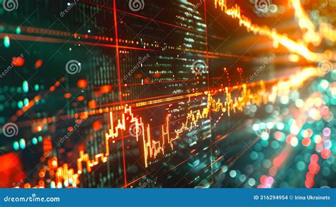 Futuristic Stock Market Analysis Dashboard Finance Data Technology Concept Digital Blurred
