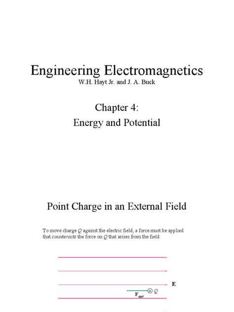 Engineering Electromagnetics Energy And Potential Pdf Gradient