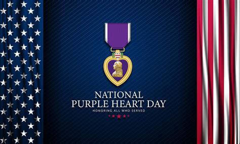 Happy National Purple Heart Day August 7 Background Illustration
