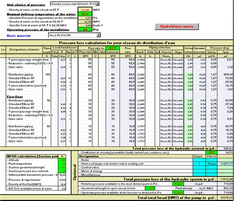 Hydraulic Pump Hydraulic Pump Calculation Xls