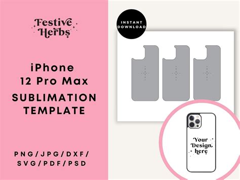 Sublimation Iphone Case Template Iphone 12 Pro Max Phone Case