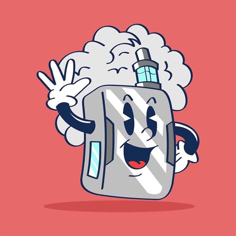 Premium Vector Vape Pod Say Hello With Cute Face Cartoon Character