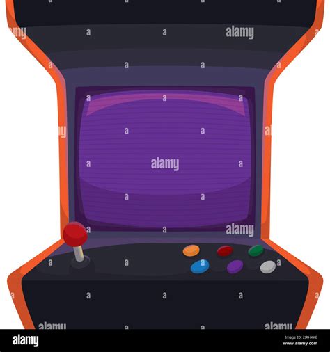 Frontal View Of Traditional Arcade Case Video Game With Screen With