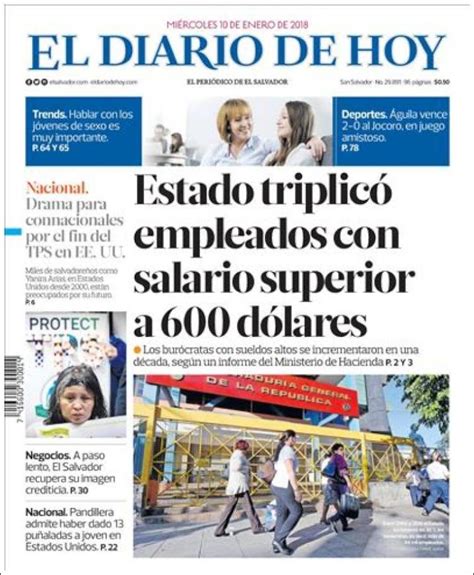 Periódico El Diario De Hoy El Salvador Periódicos De El Salvador