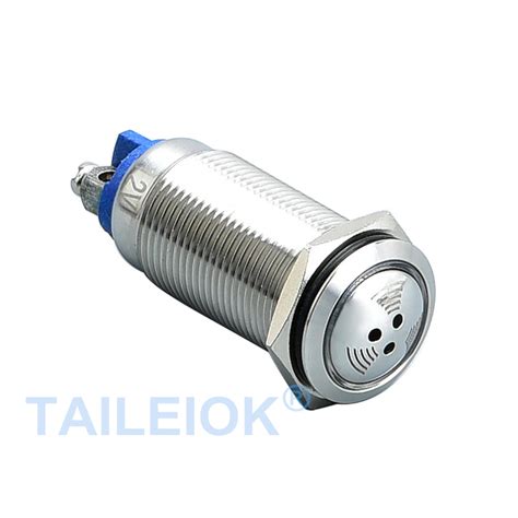 16mm Metal Buzzer 220v 24v Loud 12v Flash Intermittent Sound Waterproof