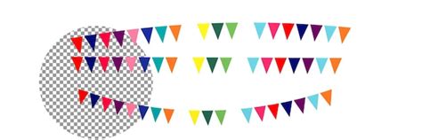 Premium Psd Colorful Pennant String Decoration Design Element